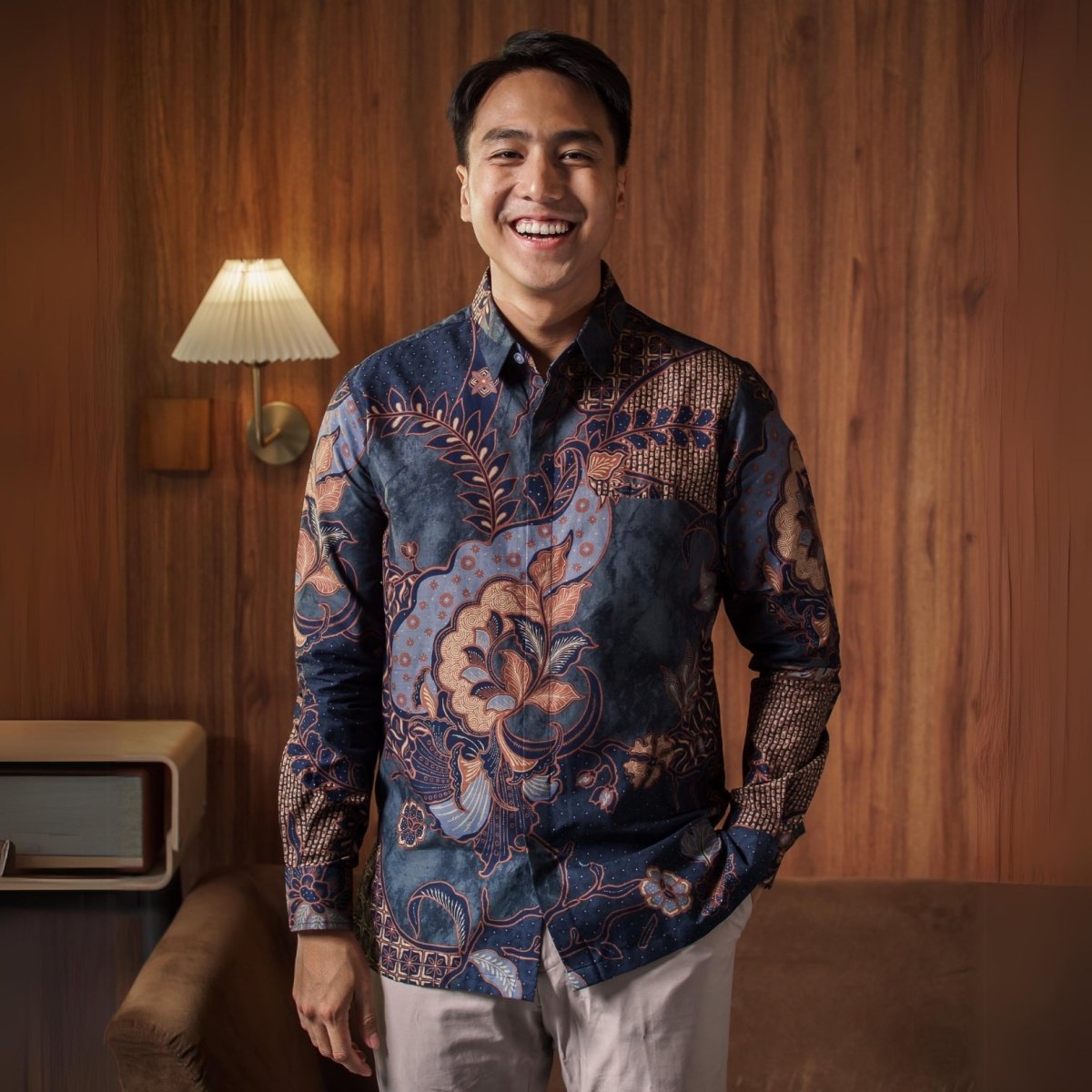 Khandra - Mandalas Premium Men's Long Sleeve Batik Shirt